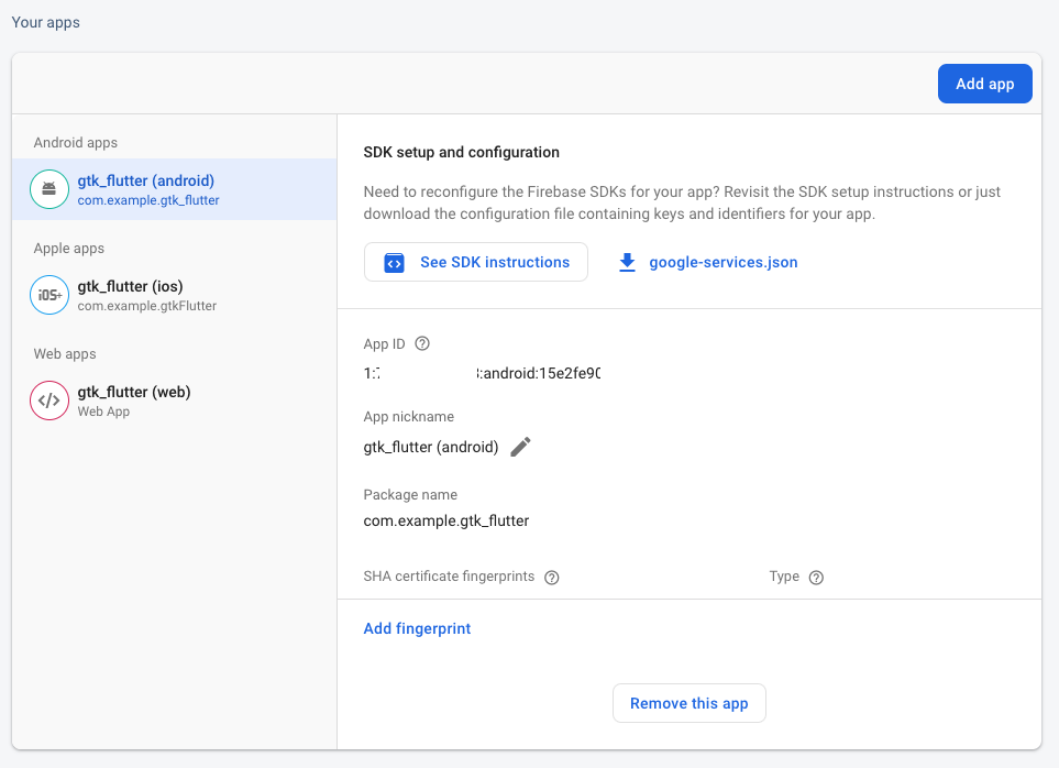 Adding firebase support to a flutter app